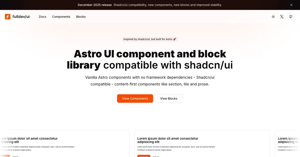Astro UI component and block library for content-driven websites ...